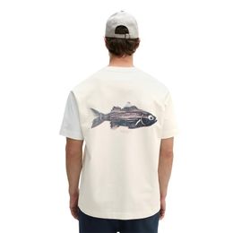 Marc O'Polo Marc O'polo Herren Marc O'Polo T-Shirt loose mit Fisch-R&uuml;ckenprint beige S