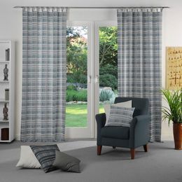 WIRTH Vorhang &raquo;Laufenberg&laquo; Schlaufen 1 Stk. tlg. blau Jacquard, Baumwolle, Polyester 245cm, Schlaufen, 132cm