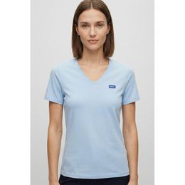 Hugo Damen Hugo T-Shirt &raquo;Classic V&laquo; mit Logo, V-Ausschnitt L (40)