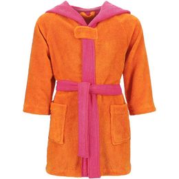 Vossen Kinderbademantel &raquo;Bixie, ideal f&uuml;r Sauna & Spa, Hotelbademantel, Morgenmantel&laquo; 1 Stk. Doubleface-Look orange Baumwoll-Mix 122/128 L: 80cm