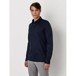 DESOTO Herren DESOTO Langarm-Poloshirt &raquo;Jerseypolo Essential Kent langarm&laquo; Flexibler Stretch blau 3XL