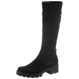 Gabor Damen Stiefel , Blockabsatz, Plateau, Langschaftstiefel, mit XS-Stretch-Schaft schwarz 42, XS-Schaft