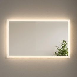 Emke Badspiegel, Transparent, Glas, Rechteckig, 100x60x3.5 cm, Badezimmer, Badezimmerspiegel, Badspiegel