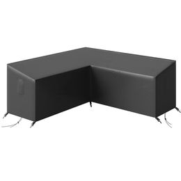 Outsunny Gartenm&ouml;bel-Abdeckung, Schwarz, Textil, 216x78x216 cm, Gartenzubeh&ouml;r, Gartenm&ouml;bel-Schutzh&uuml;llen