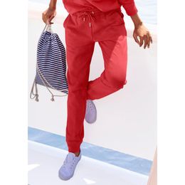 H.I.S. H.I.S Damen Relaxhose im maritimen Stil, Loungeanzug rot 40/42, N-Gr