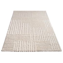 Paco Home Hochflorteppich, Wei&szlig;, Textil, Rechteckig, 120x160 cm, strapazierf&auml;hig, f&uuml;r Fu&szlig;bodenheizung geeignet, Teppiche & B&ouml;den, Teppiche, Hochflorteppiche & Shaggys