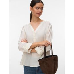 V&eacute;ro Moda Vero Moda Damen Blusenshirt &raquo;VMKAJA LS V-NECK FOLD-UP TOP WVN&laquo; mit Raglan-&Auml;rmeln wei&szlig; S