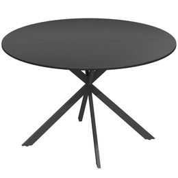 HOMCOM Esstisch, Schwarz, Metall, 120x75x120 cm, Esszimmer, Tische, Esstische