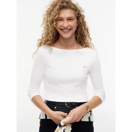 Tommy Hilfiger Damen 3/4-Arm-Shirt &raquo;NEW CODY BOAT-NECK&laquo; Baumwolle, U-Boot-Ausschnitt, Slim Fit wei&szlig; XS