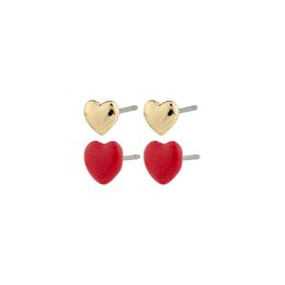 Pilgrim Earrings 'Maeve' female size One size Gold / Red