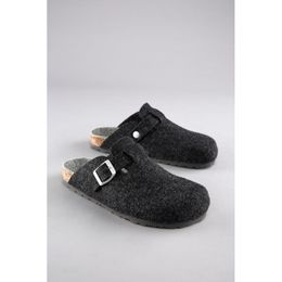 Aniston Shoes Damen Aniston SHOES Clog Hausschuh, Homeslipper mit verstellbarem Riemchen schwarz 36