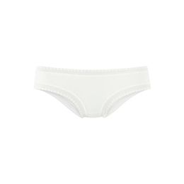 Lascana Damen Lascana Brasilslip 3er-Set, aus elastischer Baumwolle mit weicher Spitze beige 40/42