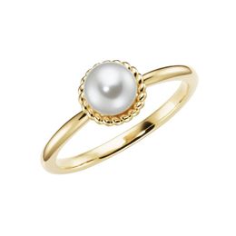 Firetti Damen Perlenring &raquo;Schmuck Geschenk Silber 925 Damenring Fingerring Rand Kordeloptik&laquo; mit Muschelperle 19, Perlen Silber 925 (Sterlingsilber), 