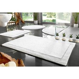 OTTO home Badematte &raquo;Kapra, Badvorleger, Badezimmer Teppich&laquo; H&ouml;he 14 mm beidseitig nutzbar fu&szlig;bodenheizungsgeeignet strapazierf&auml;hig mit Bord&uuml;re, 