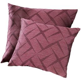 Weckbrodt-Gardinen Dekokissen &raquo;Jasper&laquo; Kissenh&uuml;lle, Jacquard, strukturierte Oberfl&auml;che,3D Effekt,ohne F&uuml;llung rot Polyester B/L: 40cm x 40cm, 1 Stk.