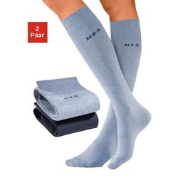 H.I.S. H.I.S Damen Kniestr&uuml;mpfe Packung, 2 Stk. tlg. mit Komfortb&uuml;ndchen blau 39-42