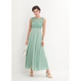 bonprix Damen bonprix Maxikleid &raquo;Maxikleid mit Spitze&laquo; f&uuml;r festliche Anl&auml;sse, vollst&auml;ndig gef&uuml;ttert, taillierte Passform gr&uuml;n 50, N-Gr