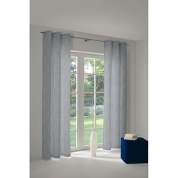 Adam Vorhang &raquo;Easy Diamond&laquo; &Ouml;sen 1 Stk. tlg. aus 100% Bio-Baumwolle blau Jacquard, Baumwolle (Bio-Baumwolle) 145cm, &Ouml;sen, 145cm