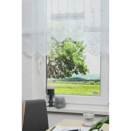 Stickereien Plauen Scheibengardine &raquo;Kiara&laquo; Stangendurchzug 1 Stk. tlg. orange Voile, Polyester 95cm, Stangendurchzug, 95cm