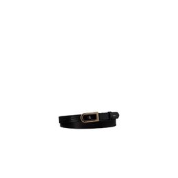 Calvin Klein Damen Lederg&uuml;rtel &raquo;ROUND CK ENAMEL PLAQUE 20MM&laquo; Regular fit und gr&ouml;&szlig;enverstellbar schwarz 80