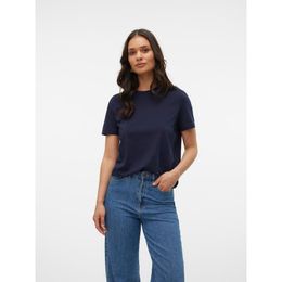 V&eacute;ro Moda Vero Moda Damen Kurzarmshirt &raquo;VMPAULINA SS T-SHIRT GA JRS NOOS&laquo; Baumwolle, regular fit blau L