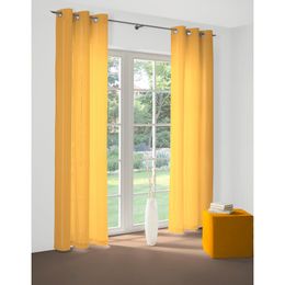 WIRTH Vorhang &raquo;Felsted&laquo; &Ouml;sen 1 Stk. tlg. gelb Jacquard, Polyester 150cm, &Ouml;sen, 132cm