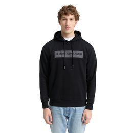Tom Tailor Denim Herren Tom Tailor Denim Hoodie, mit Logo Print schwarz XXL