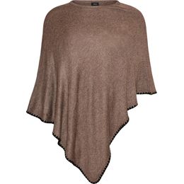 Zizzi Cape 'Autumn' Damen Gr&ouml;&szlig;e XS/XL braunmeliert / schwarz