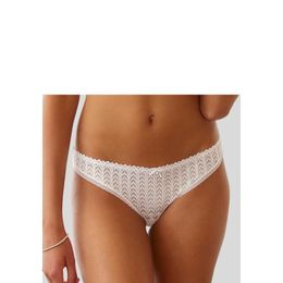 s.Oliver Damen s.Oliver Slip &raquo;Lilou&laquo; aus dezent transparenter Spitze in graphischer Optik wei&szlig; 32/34