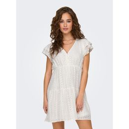 Only Damen Only Minikleid &raquo;ONLHELENA LACE CAPSL DRESS WVN NOOS&laquo; Sommerkleid wei&szlig; L, N-Gr