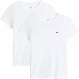 Levi's Levi's Damen T-Shirt &raquo;Mini-Logo&laquo; Packung, 2 Stk. mit kleiner Markenlogo-Stickerei auf der Brust wei&szlig; S