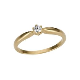 Firetti Damen Goldring &raquo;Schmuck Geschenk Gold 375 Damenring Verlobungsring Goldring Solit&auml;r&laquo; mit Brillant gold 16, 0,01 P2 = erkennbare Einschl&uuml;sse, 