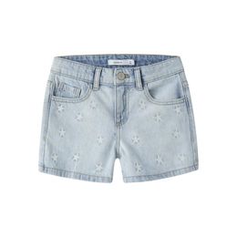 name it M&auml;dchen Jeansshorts &raquo;NKFBELLA REG DNM SHORTS 3674-BE NOOS&laquo; Baumwolle, verstellbarer Bund, bestickte Details blau 158, N-Gr