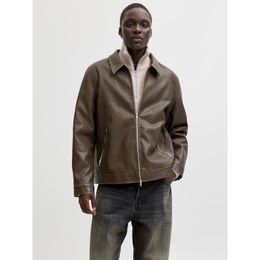 Jack & Jones Jack & Jones Herren Bikerjacke &raquo;JJECASABLANCA PU JACKET NOOS&laquo; ohne Kapuze mit Fronttaschen braun XXL
