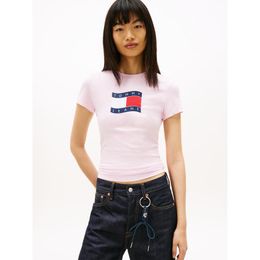 Tommy Jeans Damen T-Shirt &raquo;TJW SLIM WAVY FLAG TEE EXT&laquo; mit Rundhalsausschnitt XXL (44)