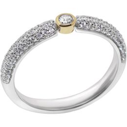 Firetti Damen Fingerring &raquo;Schmuck Geschenk Silber 925 Damenring Verlobungsring Ring&laquo; mit Zirkonia (synth.) gold 58, Silber 925 (Sterlingsilber), 3mm