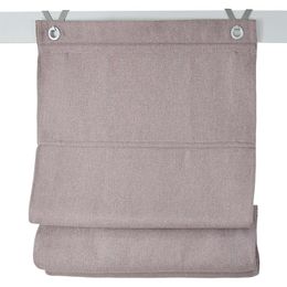 Kutti Raffrollo &raquo;Dimout&laquo; mit Hakenaufh&auml;ngung ohne Bohren freih&auml;ngend verdunkelnd, Polyester, Hakenaufh&auml;ngung braun Obermaterial: 100% Polyester 130cm, 