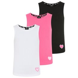 H.I.S. H.I.S M&auml;dchen Ripptanktop &raquo;3er Pack Ripp-Tops mit Stickerei f&uuml;r M&auml;dchen&laquo; Packung, 3, 3 tlg. f&uuml;r M&auml;dchen, &auml;rmelloses Design, aus Baumwolle, elastische 