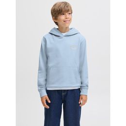 Jack & Jones Jack & Jones Junior Jungen Kapuzensweatshirt &raquo;JJEBRANDES BACKP RELAXED SWEAT H SN JNR&laquo;, Baumwollmischung, relaxed fit blau 128