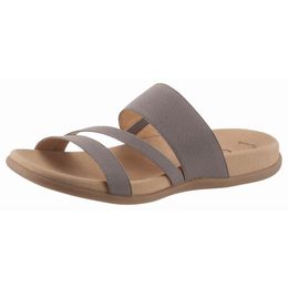 Gabor Damen Pantolette Keilabsatz, Sommerschuh, Schlappen mit atmungsaktivem Lederfutter grau 39 (5,5/6)