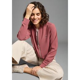 Laura Scott Damen Blouson mit Herz Druck-Applikationen, leichte &Uuml;bergangsjacken rosa 48