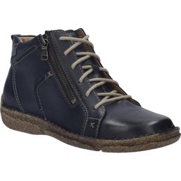 Josef Seibel Damen Schn&uuml;rboots &raquo;Neele 71&laquo; Schn&uuml;rstiefelette mit praktischem Au&szlig;enrei&szlig;verschluss, Weite G (=weit) blau 39