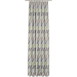 WIRTH Vorhang &raquo;Bray&laquo; Kr&auml;uselband 1 Stk. tlg. gr&uuml;n Jacquard, Baumwolle, Polyester 145cm, Kr&auml;uselband, 132cm