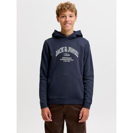 Jack & Jones Jack & Jones Junior Herren Kapuzensweatshirt &raquo;JJEDENVER LOGO SWEAT HOOD JNR&laquo;, Baumwollmischung, locker geschnitten 128