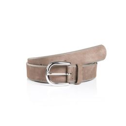 MONTI Damen MONTI Lederg&uuml;rtel &raquo;PAVIA&laquo; aus Nubukleder mit gl&auml;nzender Dornschlie&szlig;e &ndash; 3,5 cm breit grau 95
