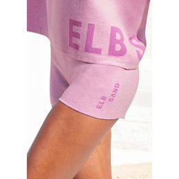 ELBSAND Damen Strickhose aus hochwertigem Strick, mit Logostickerei, Loungewear rosa 44/46, N-Gr