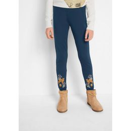 bonprix M&auml;dchen bonprix Thermoleggings &raquo;Thermo-Leggings&laquo; aus Baumwolle und Elasthan, bequeme Passform blau 134, N-Gr