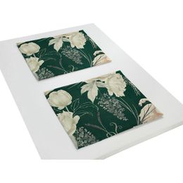 Adam Platzset &raquo;Eden&laquo; GOTS organic,zertifiziert durch CERES 0242Made in Germany gr&uuml;n Obermaterial: 100% Baumwolle B/L: 40cm x 40cm, 2 Stk., Bio-Baumwolle, 