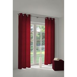WIRTH Vorhang &raquo;Toco-Uni&laquo; &Ouml;sen 1 Stk. tlg. rot Chenille, Polyacryl 245cm, &Ouml;sen, 132cm