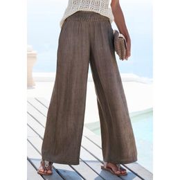 Lascana Damen Lascana Schlupfhose &raquo;aus leichter Webware&laquo; luftig-leichte Sommerhose, Strandhose braun 42, N-Gr